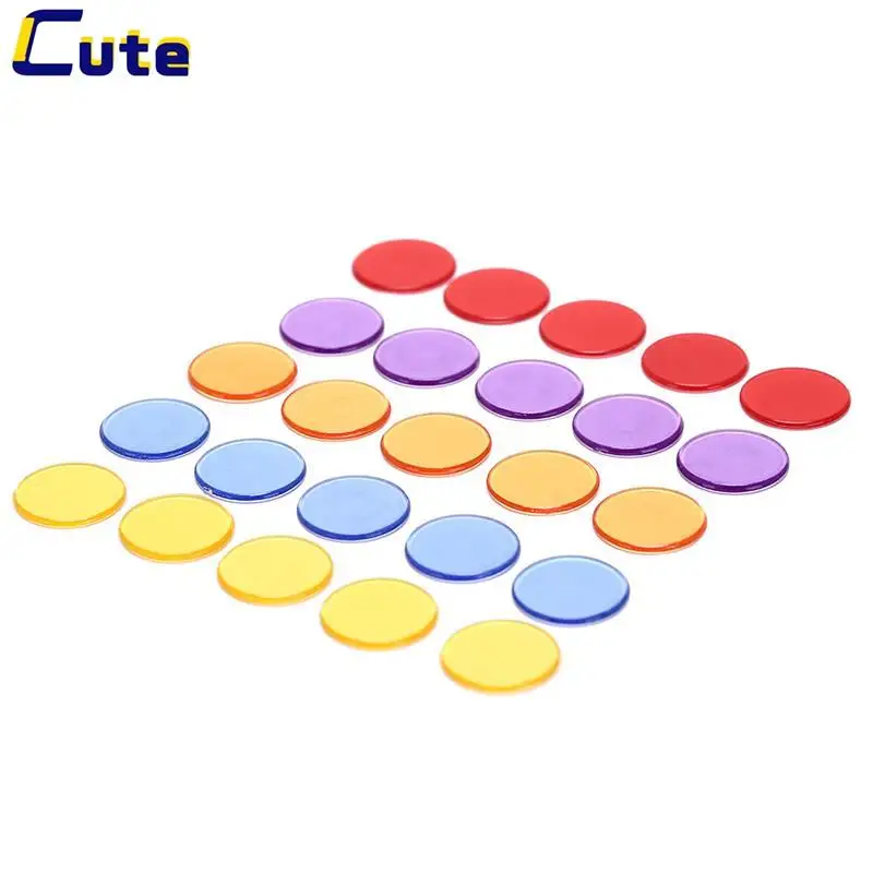 50 Piece Pocket Mini Poker Chips Small Disc Plastic Transparent Color ...