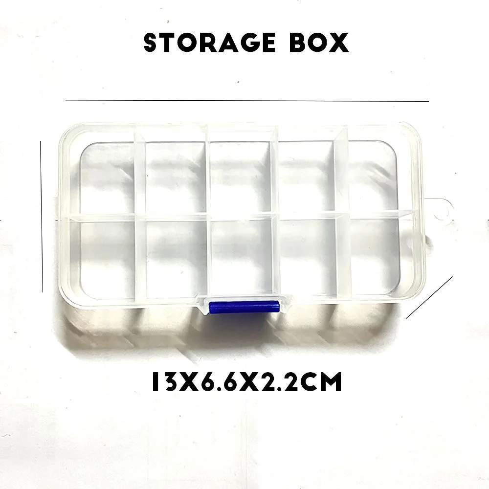 Storage-Box-10-Compartments-Fixed-Transparent-Plastic-Home-Storage ...