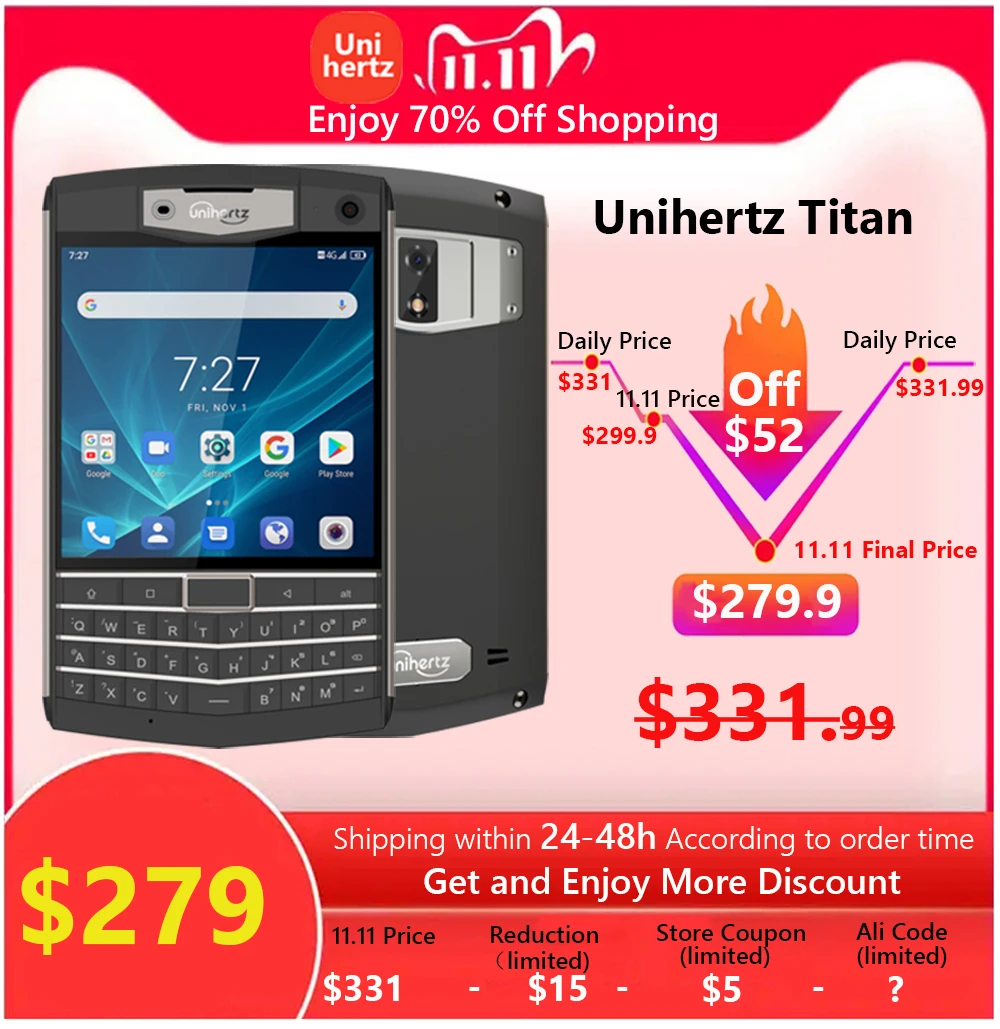 Unihertz Titan Octa Core Rugged Smartphone 4g 6gb 128gb Android 10 ...