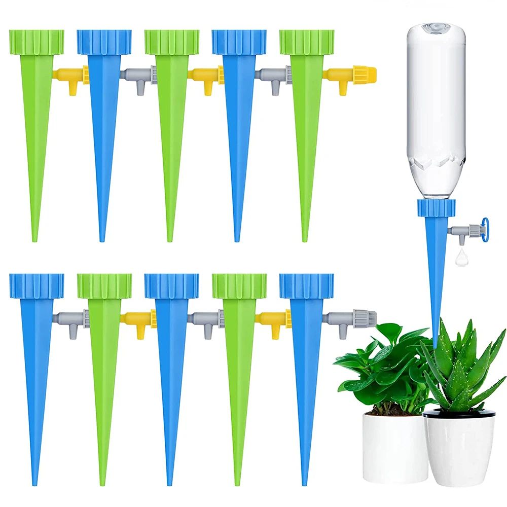 3/6/12PCS Auto Self Watering Spikes Drip Irrigation Watering Bottle ...