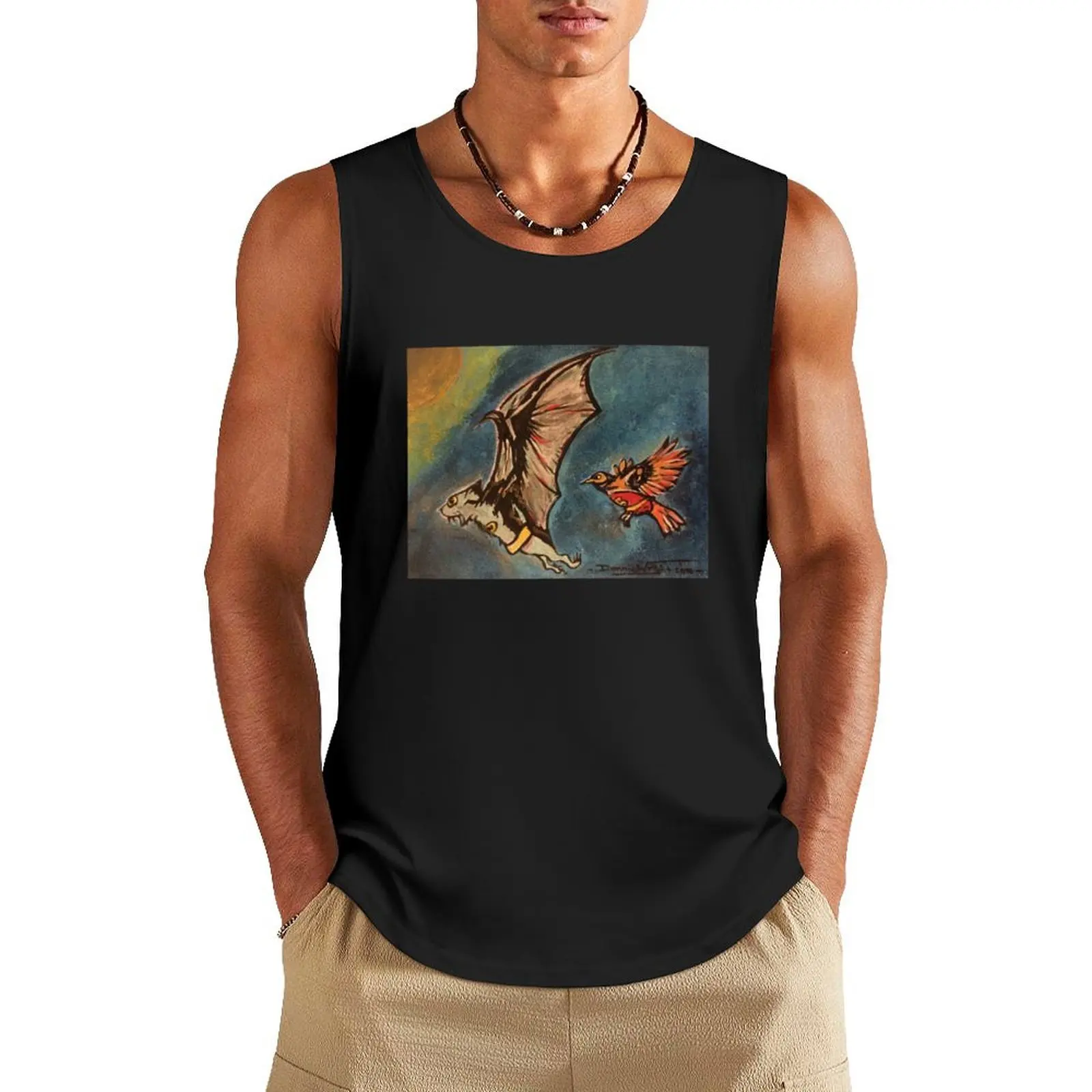 Bat and Robin Tank Top Vest male sleeveless gym shirt man fitness ...