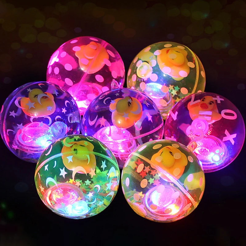 10pcs-Flashing-Vibration-Ball-Luminous-Rubber-Bouncing-Ball-Children ...