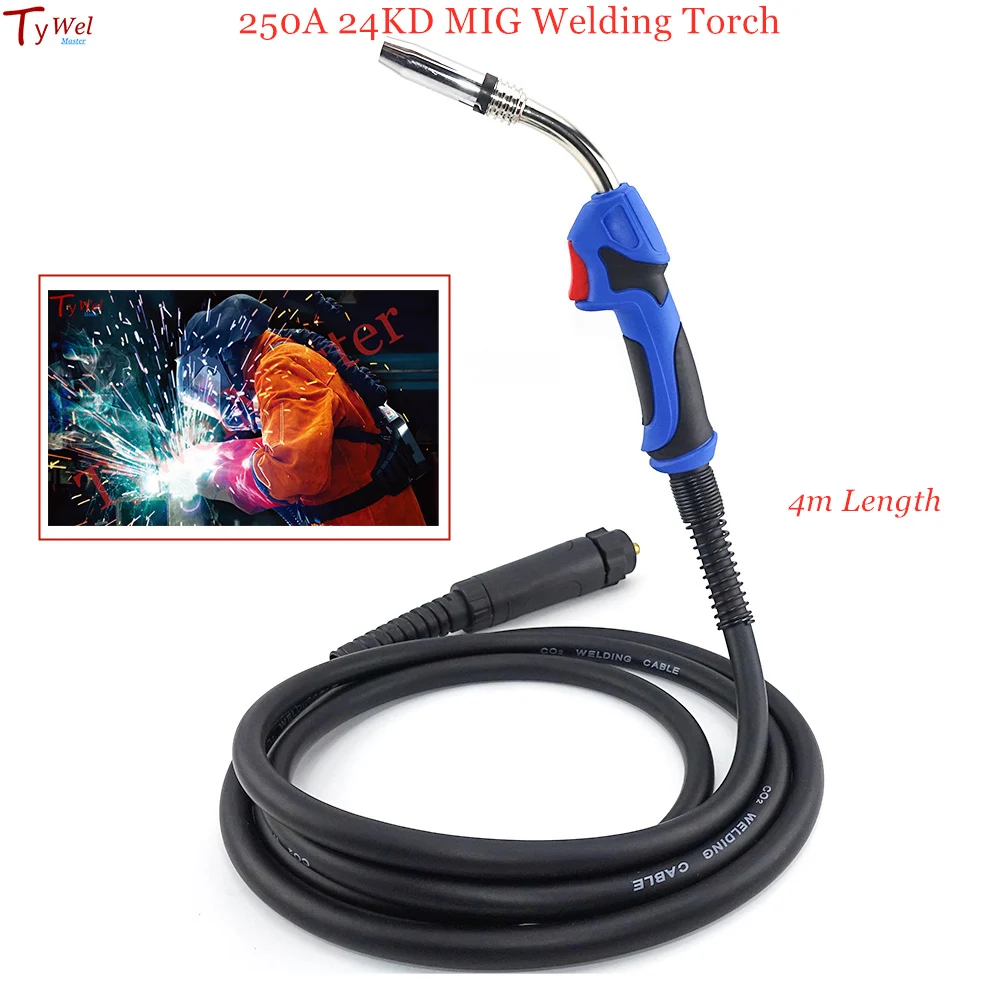 Professional 250a 24kd Mig Torch Mag Welding Gun 4m Cable Air-cooled Eu ...