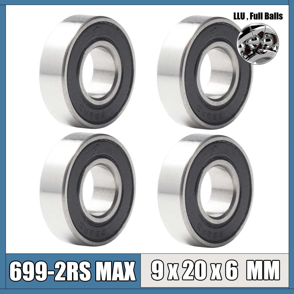 Rolamento 699 2rsv max 9*20*6mm, 4 peças, c2, bolas completas, peças de ...