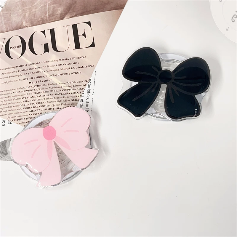 Korea-Cute-Cartoon-Black-Bow-Magnetic-Holder-Grip-Tok-Griptok-Phone ...