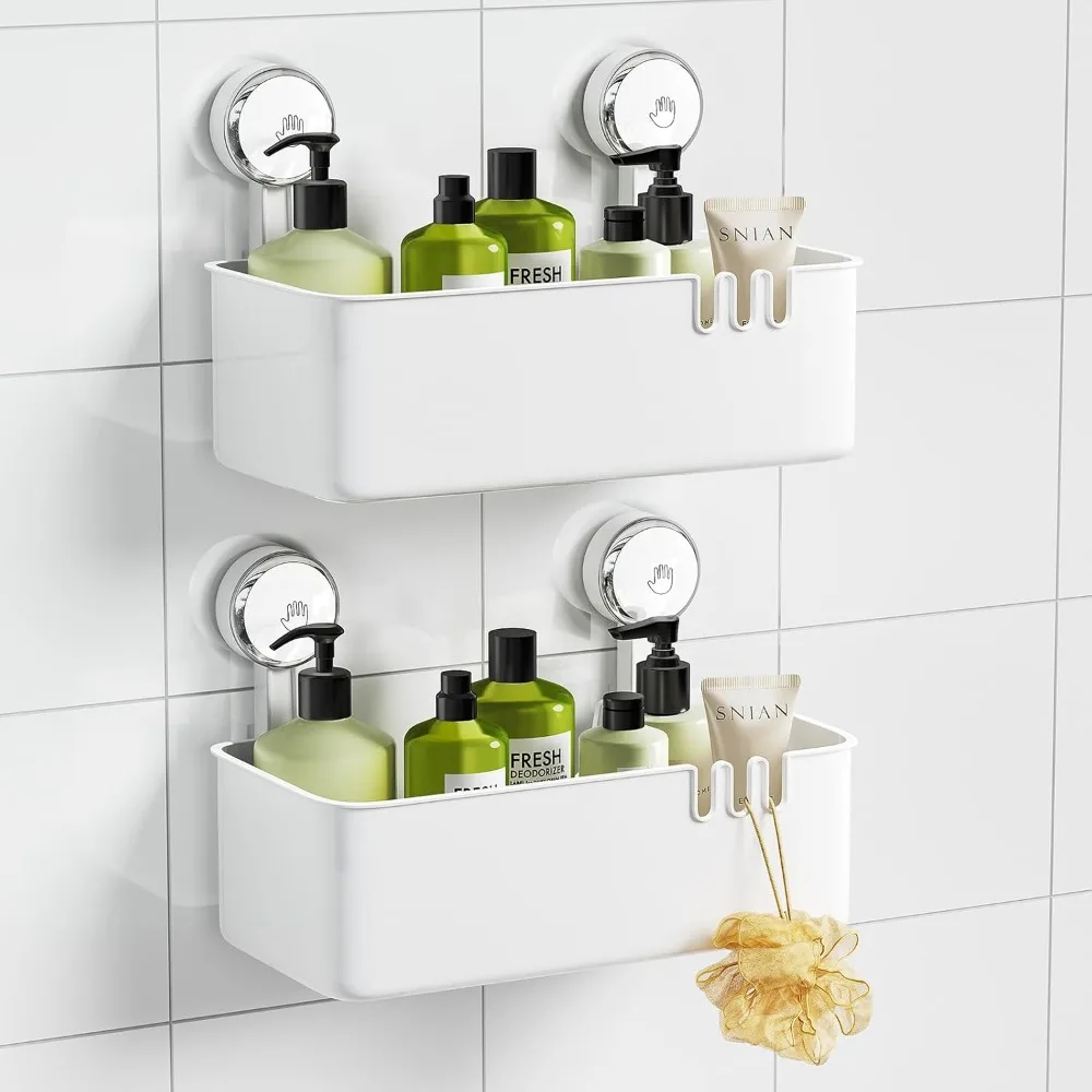 2 packs plastic shower caddy suction cup , wall hanging bathroom ...