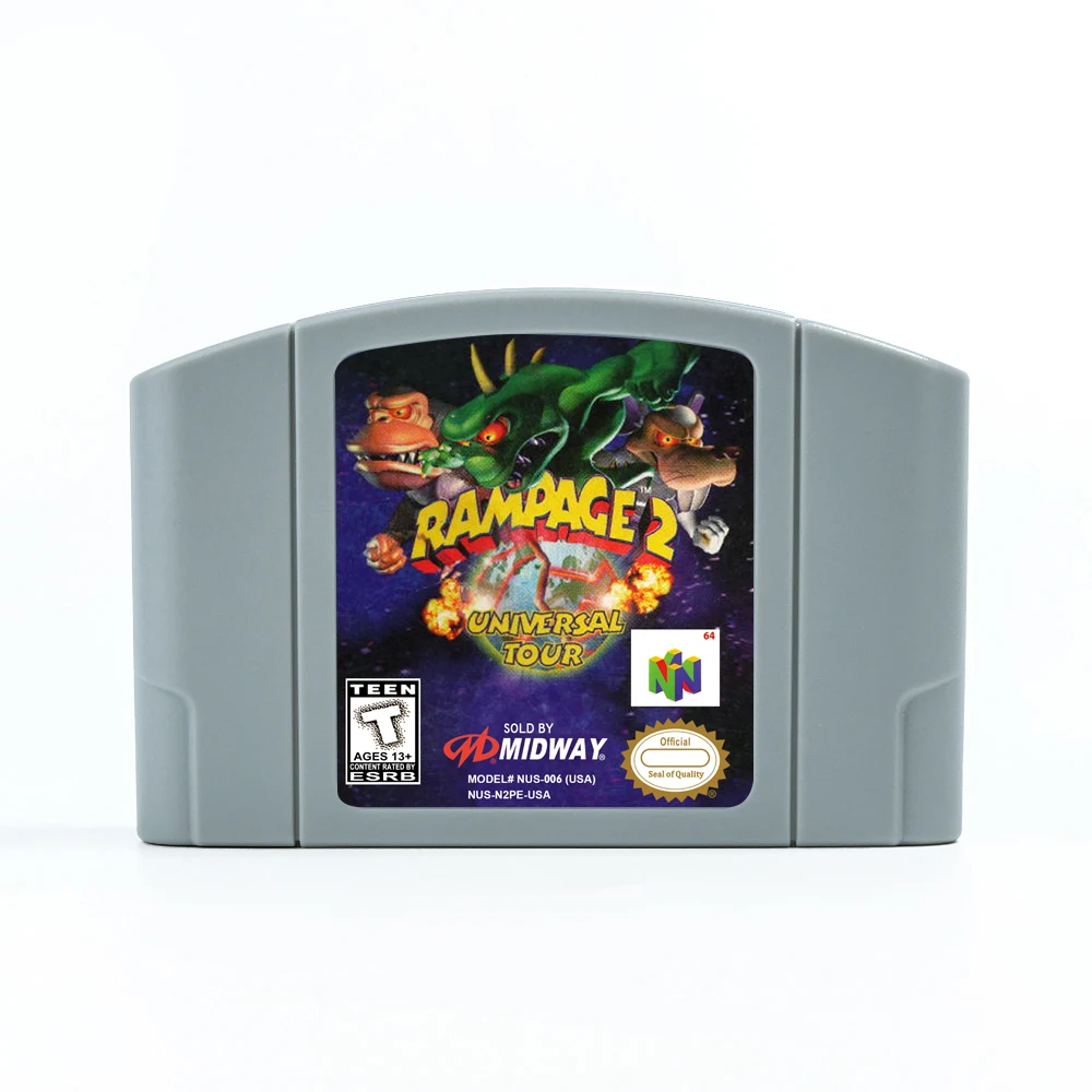 Rampage-2-Retro-Jogo-Cartucho-Universal-Tour-64-Bit-Vers-o-EUA-NTSC ...
