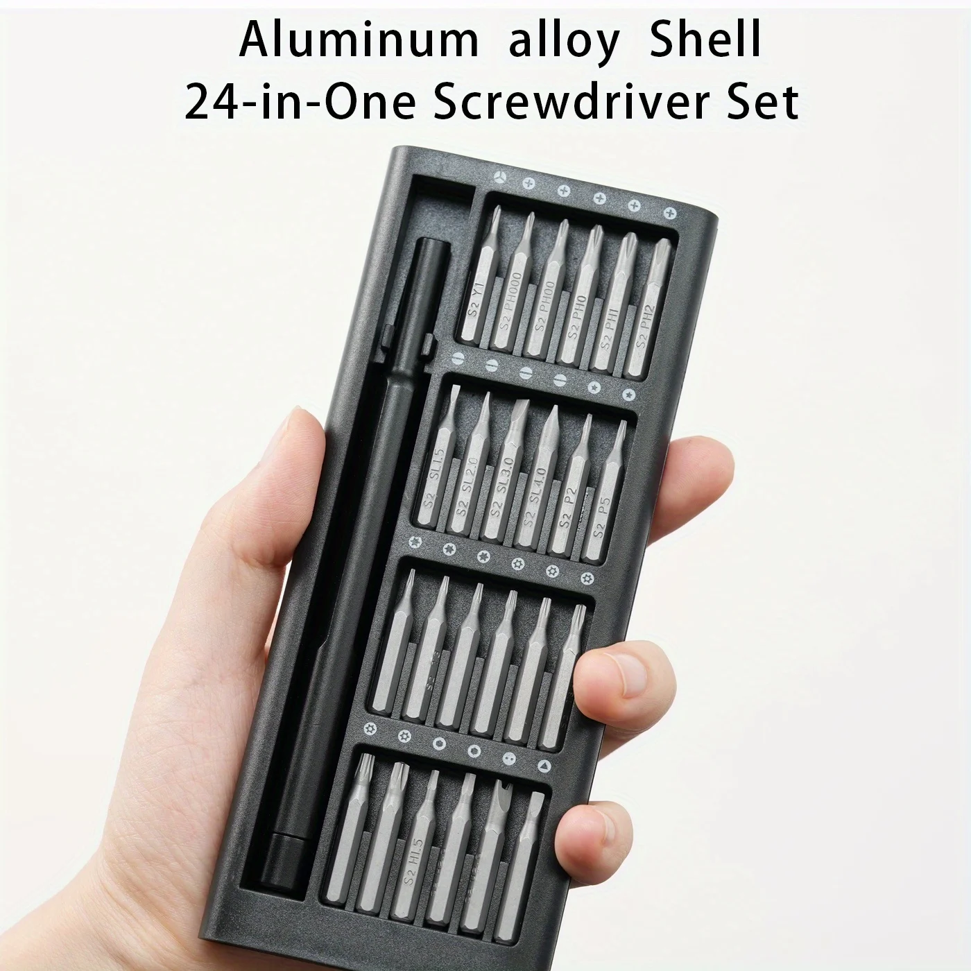 24-in-1 Precision Screwdriver Set - Uncharged Manual Steel Bits, Multi ...