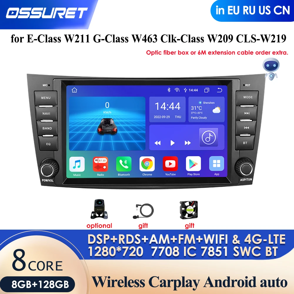 8+128 4g-lte Android Auto Radio For Mercedes Benz E-class W211 W219 ...