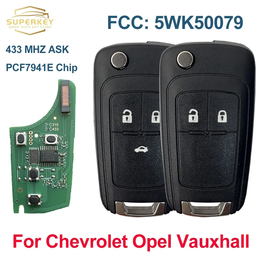 SUPERKEY-5WK50079-Remote-Flip-Key-433MHz-FCF7941E-For-2009-2017-Opel ...