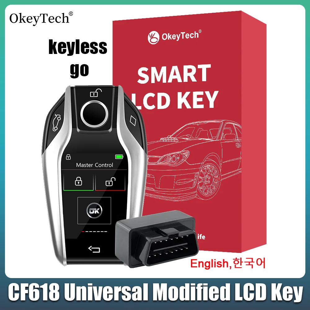 CF618 Universal Modified Remote Smart LCD Key Keyless Go Korean/English ...