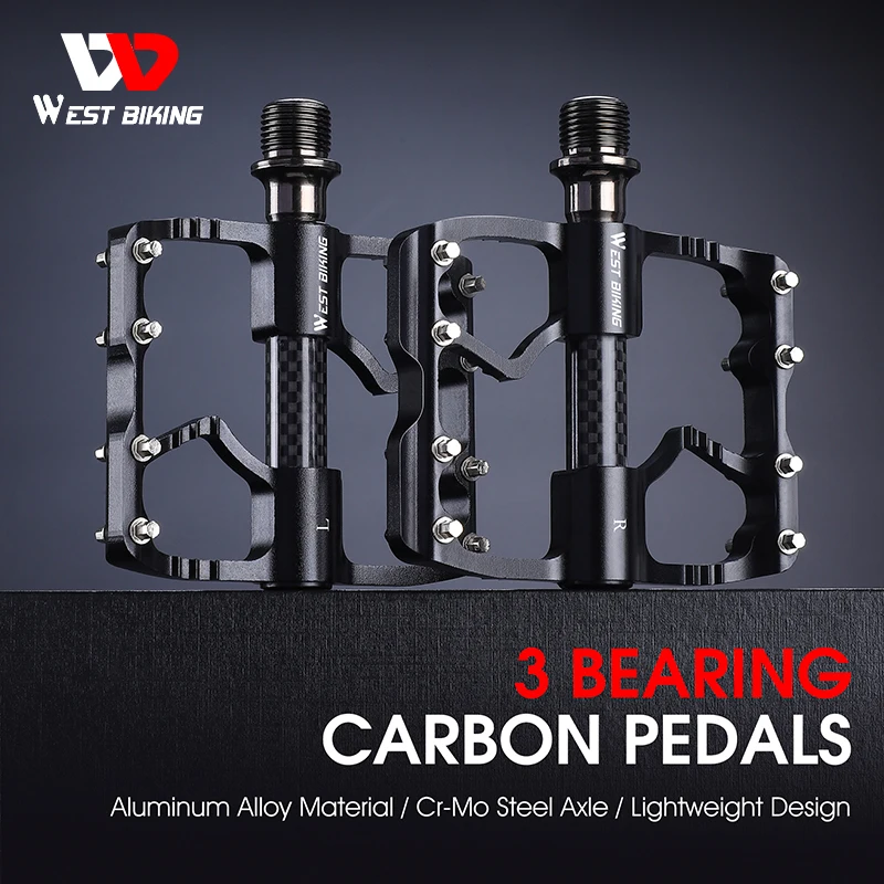 WEST-BIKING-Ultralight-3-Bearings-Bicycle-Pedal-Anti-slip-MTB-Cycling ...