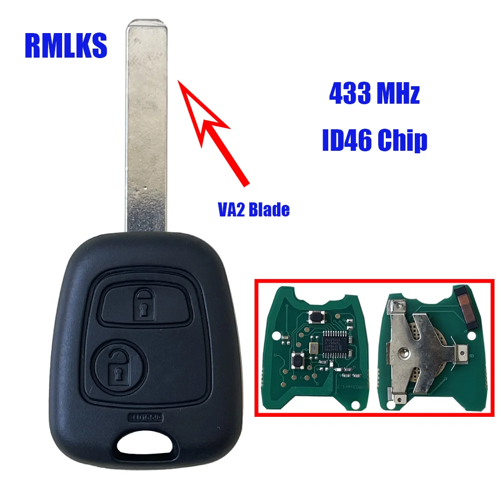 Rmlks 433mhz Remote Flip Keyless Entry Id46 Pcf7961 Chip Fit For ...