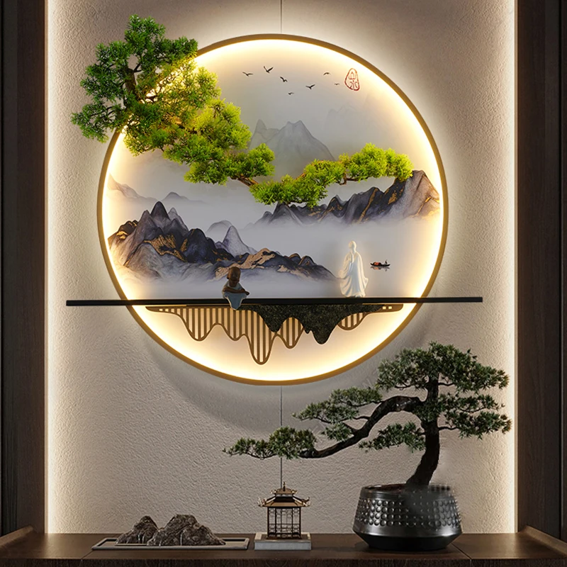 Modern-3D-Picture-with-Lamp-LED-Indoor-Chinese-Landscape-Creative-Wall ...
