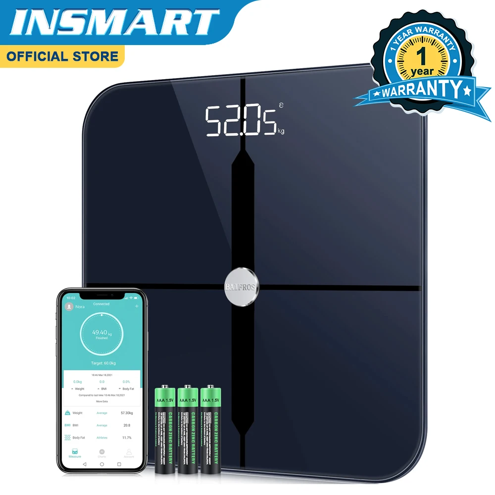 INSMART-Smart-Weight-Scale-Digital-Body-Fat-Scales-Balance-Bioimpedance ...