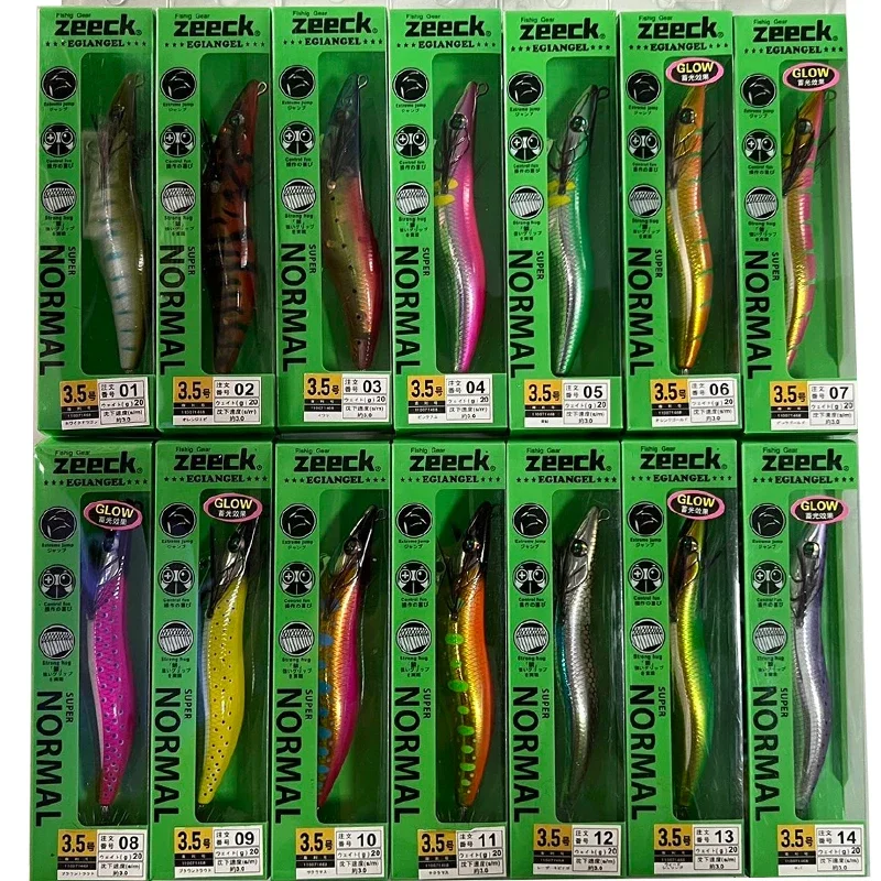 FUKUSHIMA ZEECK 3.5 Dance Laser Flash Luminous Wood Shrimp EGI JIGS ...