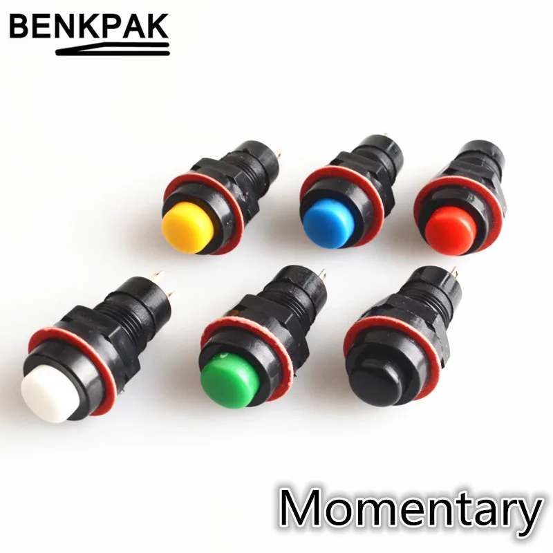 100pcs-spring-return-push-button-switch-10mm-Normally-Open-no-fixed ...