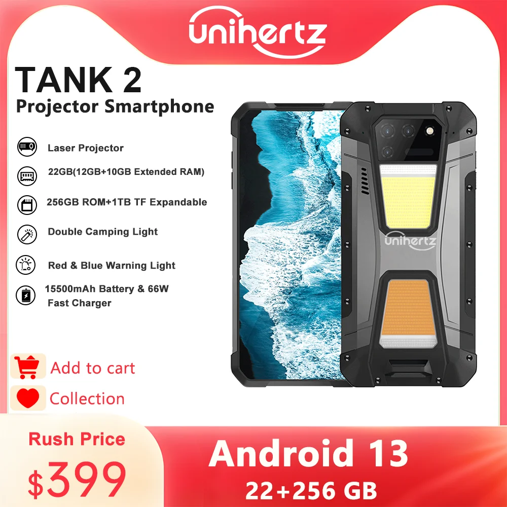 US-MX-AU-EU-Stock-Unihertz-8849-Tank-2-Projector-Rugged-22GB-RAM-256GB ...
