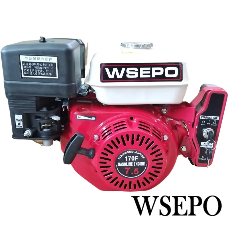 WSE 170F 전기 시동 에어 쿨 4 Str, 1/2 속도 감속기, 최대 1800RPM, 7HP, 212CC 경운기 모터블록 등에 사용되는 가스 엔진| | - AliExpress