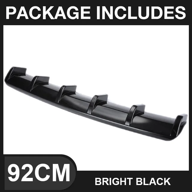 Car Rear Bumper Spoiler 6 Fin Shark Fin Style ABS Carbon Fiber Back ...
