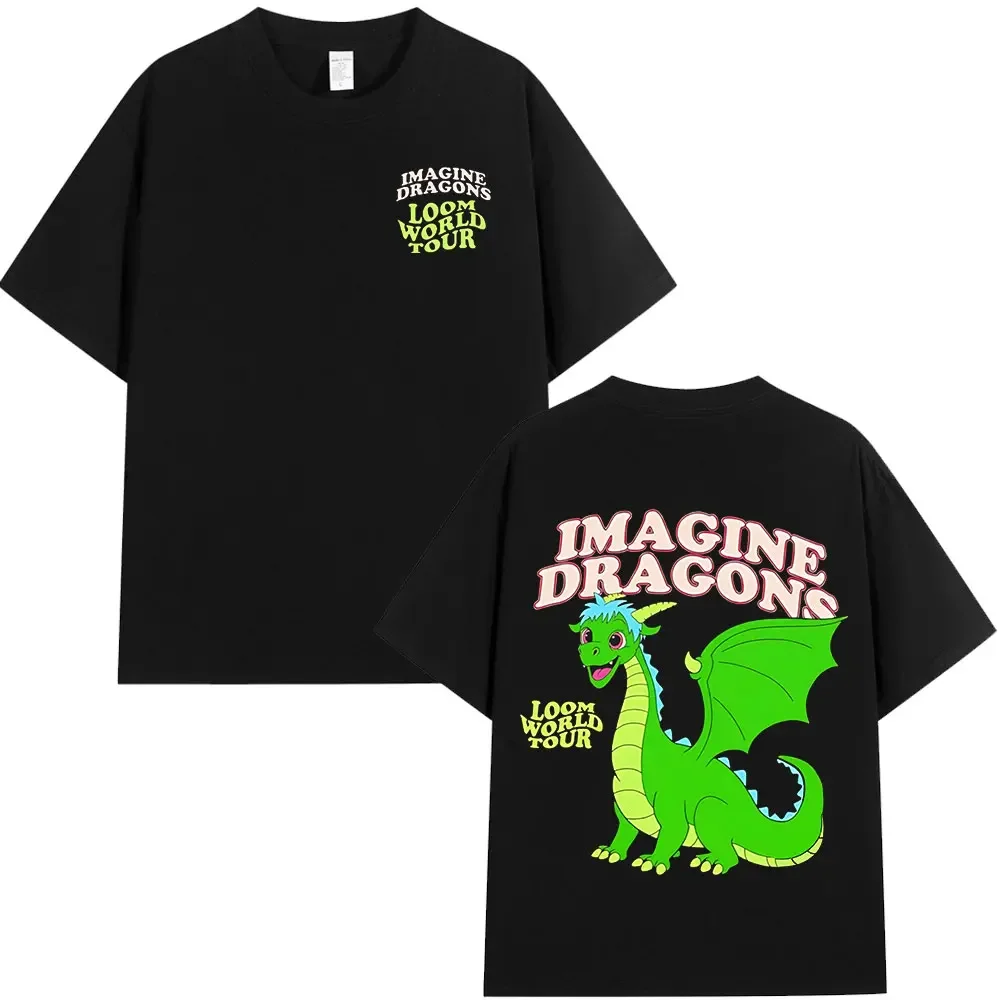 Imagine Dragons Loom World Tour 2024 T Shirt Rock Band Cartoon Dragon T ...