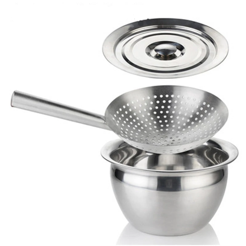 oil drum colander Fried oil basin mesh Bowl stainless steel oil ...