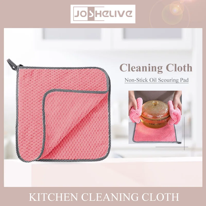 5PC-Tableware-Cleaning-Cloth-Home-Dishcloth-Non-stick-Oil-Thickened ...