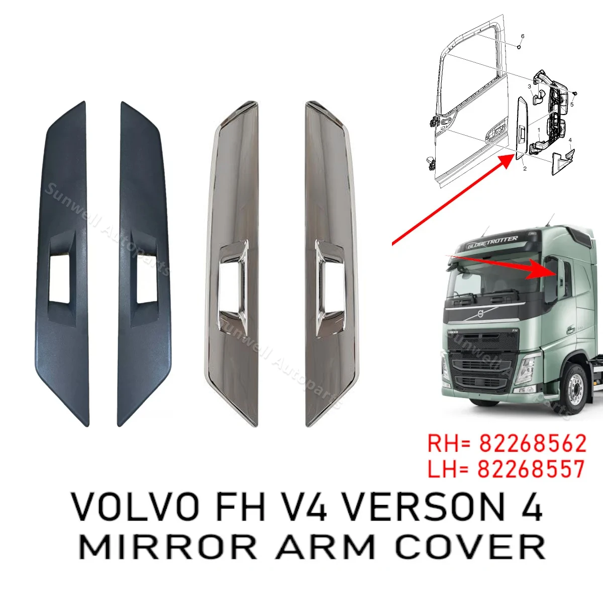 mirror-back-cover-suitable-for-volvo-truck-VOE-82268557-82268562-spare ...