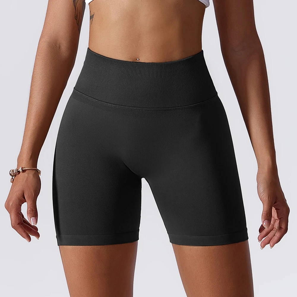 Seamless-Sports-Shorts-for-Women-High-Waist-Yoga-Pants-Elastic-Tight ...