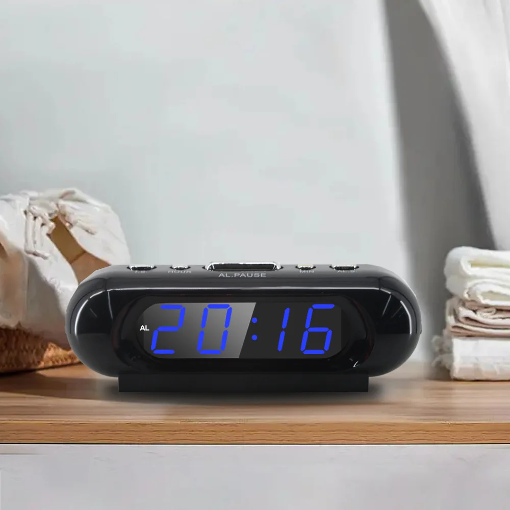 Home Decoration Alarm Clock 24 Hours LED Digital Table Clock USB AAA Powered Electronic Desktop ...