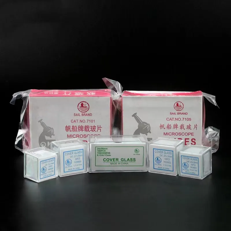 One box microscope glass slide biological experiment section cover ...