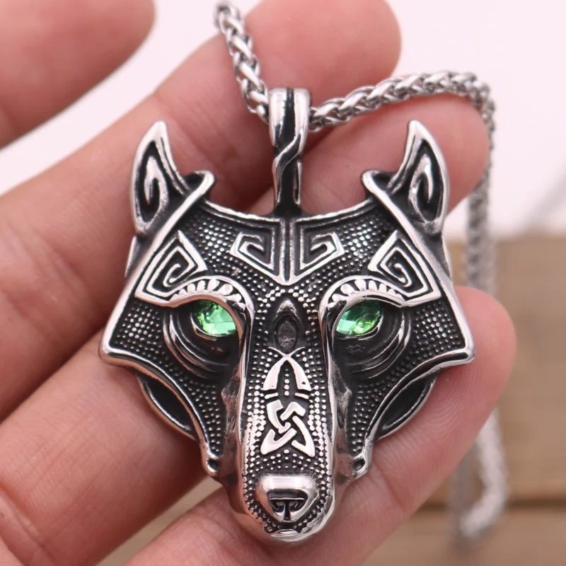 Celtic-Wolf-Head-Necklace-Viking-Amulet-Titanium-Steel-Pendant ...