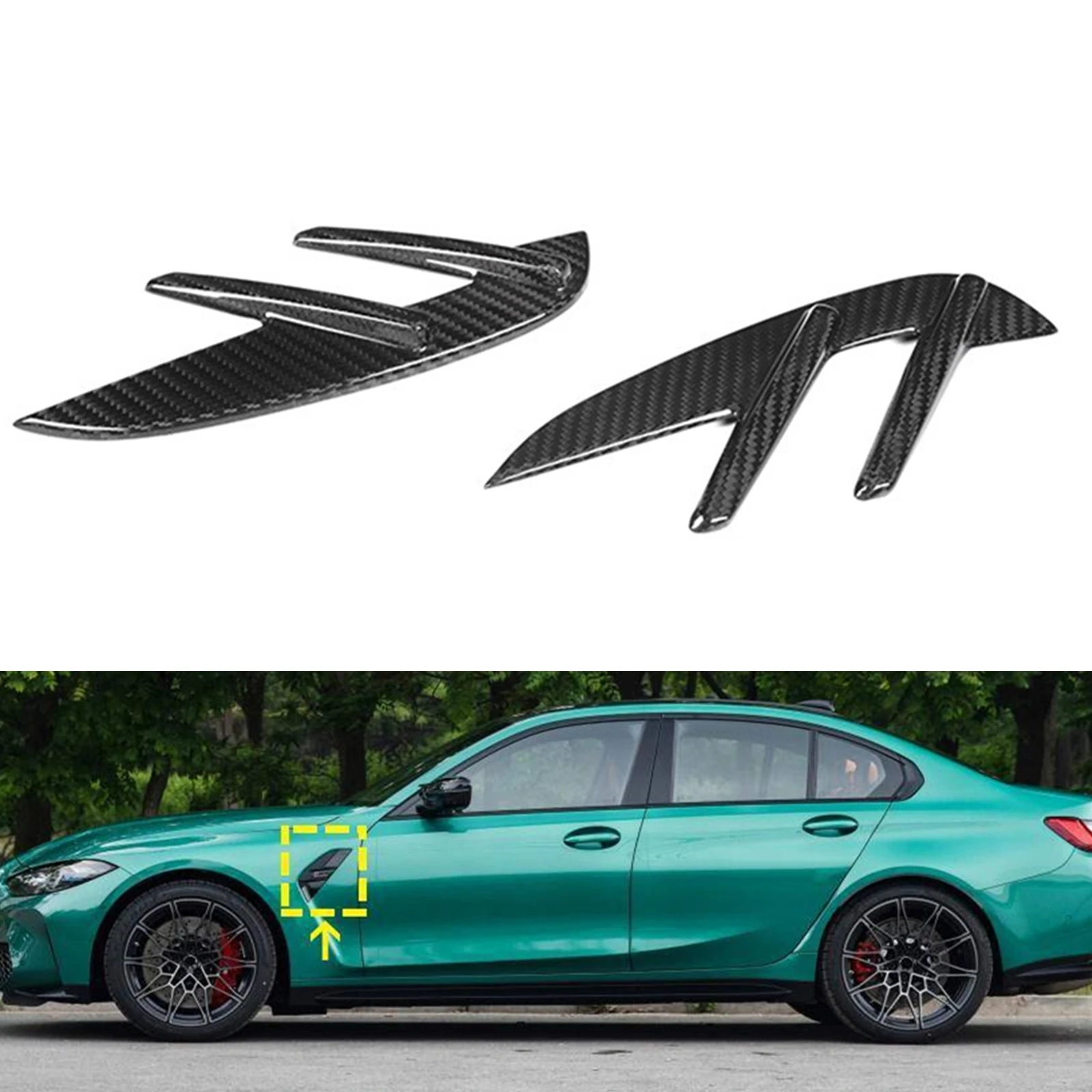 Front Side Fender Air Vent Trim For Bmw G80 M3 2021-2023 Sedan 4-door ...