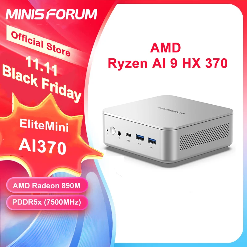MINISFORUM-AI370-Mini-PC-AMD-Ryzen-AI-9-HX-370-AMD-Radeon-890M-LPDDR5 ...