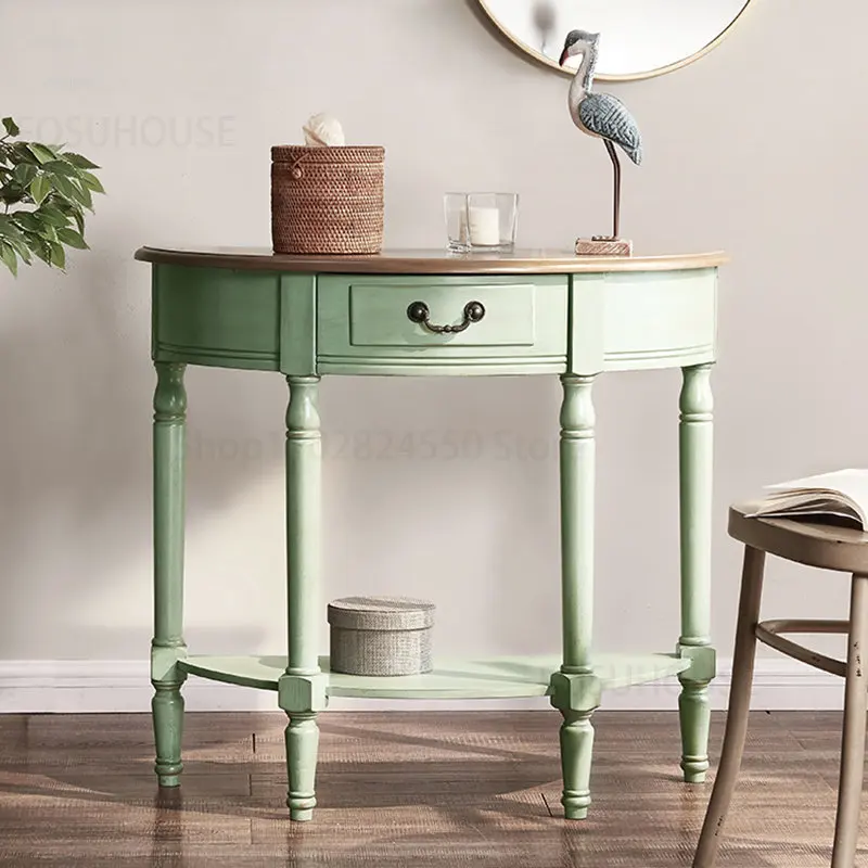 European-Solid-Wood-Console-Tables-Home-Furniture-Retro-Console-Cabinet ...