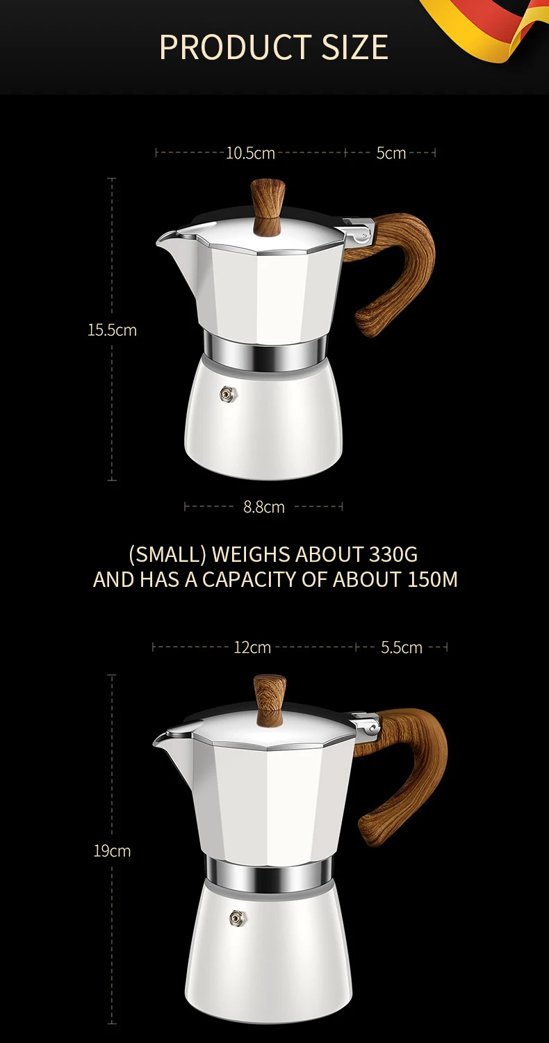 Cafetière Moka Pot à café italien, Machine à expresso en aluminium ...
