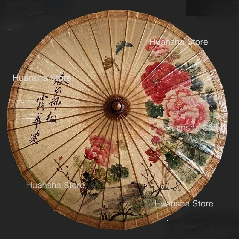 Manual Chinese Rain Umbrella Women Chinese Big Reinforced Decorative ...