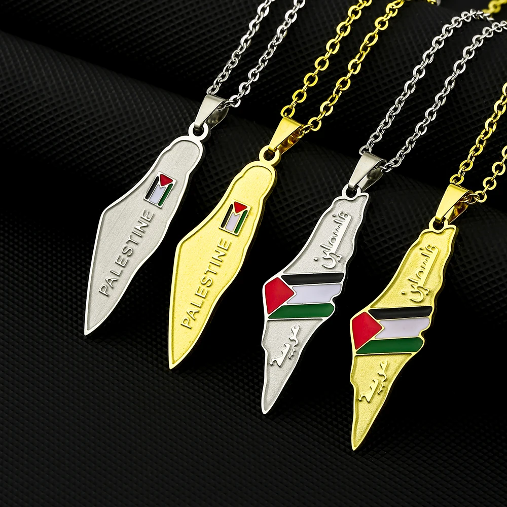 Fashion-Palestine-Map-Pendant-Necklace-For-Women-Men-Gold-Silver-Color ...