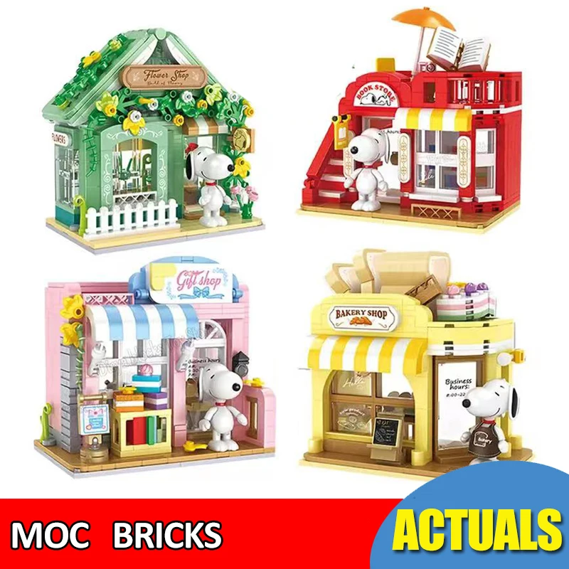 HSANHE-Snoopy-Model-Building-Blocks-DIY-Creative-Trendy-Scene-Assembly ...