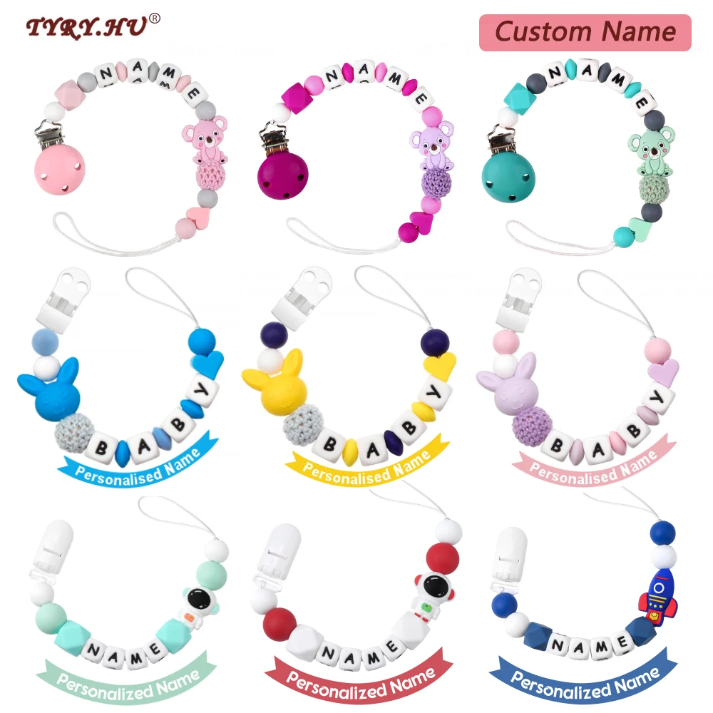 Personalized Baby Accessories | Baby Soother Chain Name | Pacifier ...