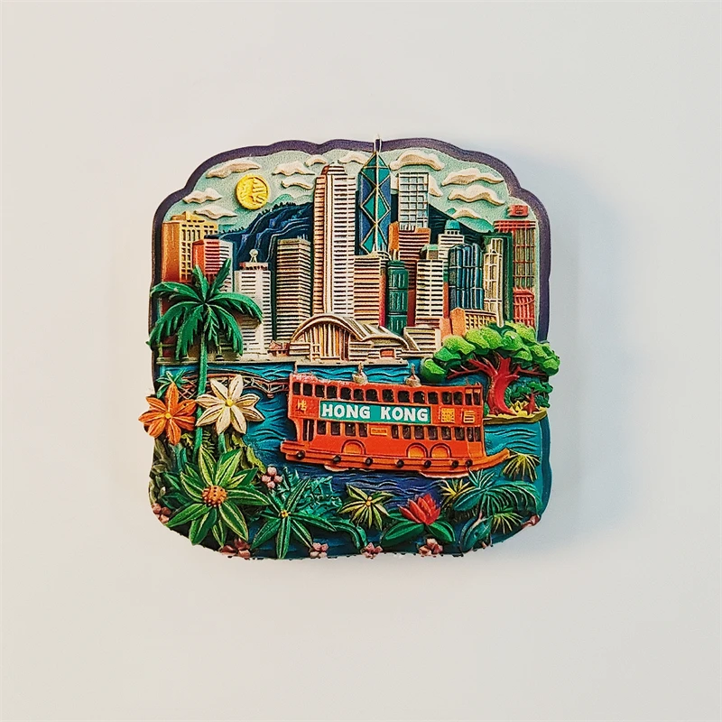 China，Hong Kong，3D Stereoscopic，Tourism souvenirs，Resin painting ...