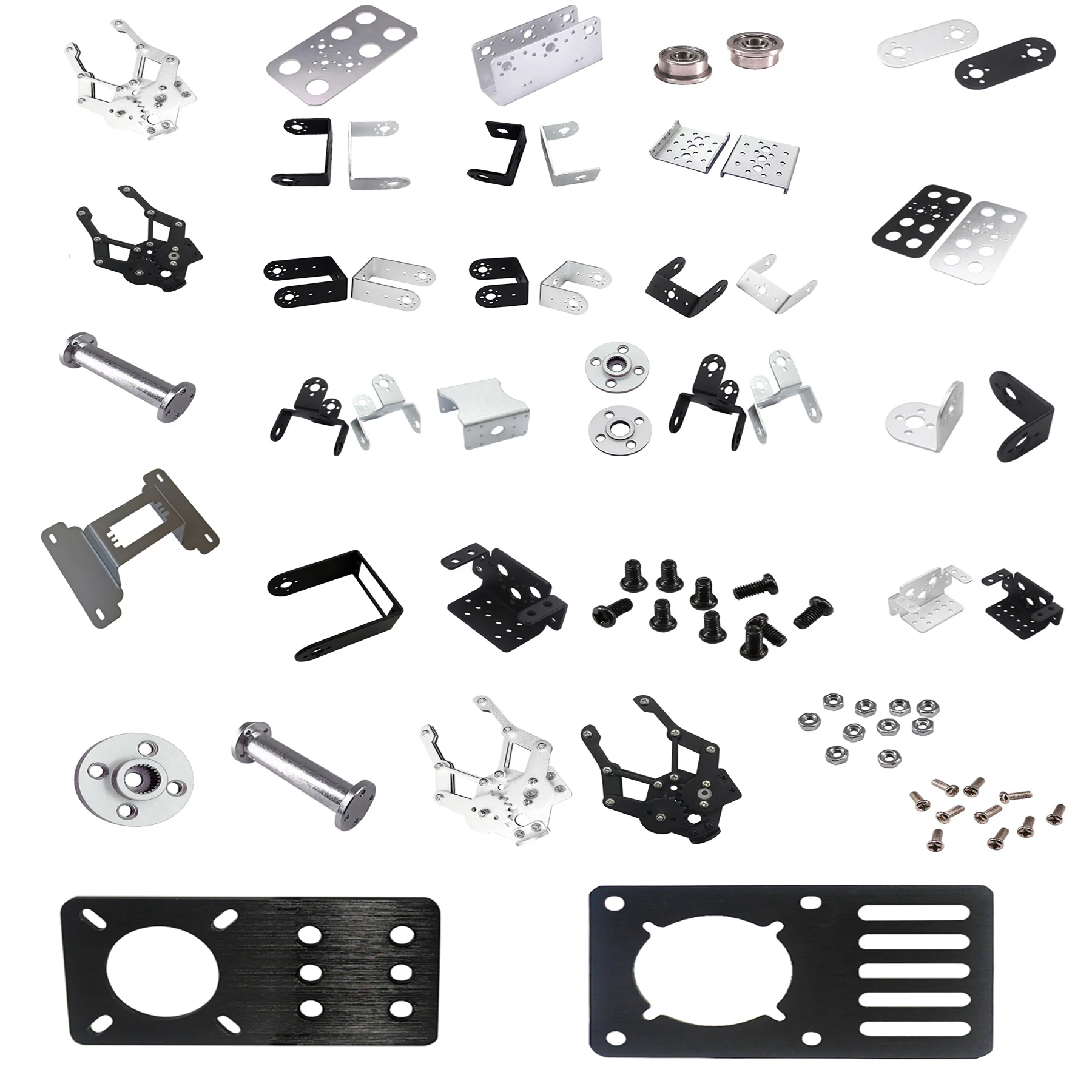 Black-Multi-Dof-Robot-Parts-Accessory-M3-M4-Screw-U-Beam-Servo-Bracket ...