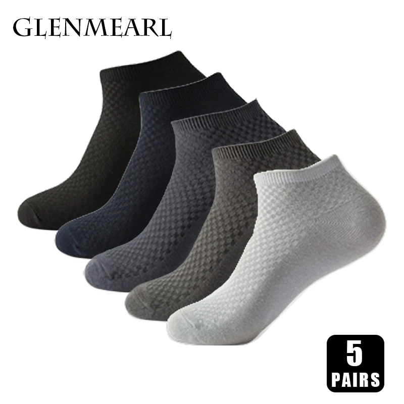 5-Pairs-Men-Short-Socks-Bamboo-Fiber-High-Quality-Crew-Ankle-Casual ...