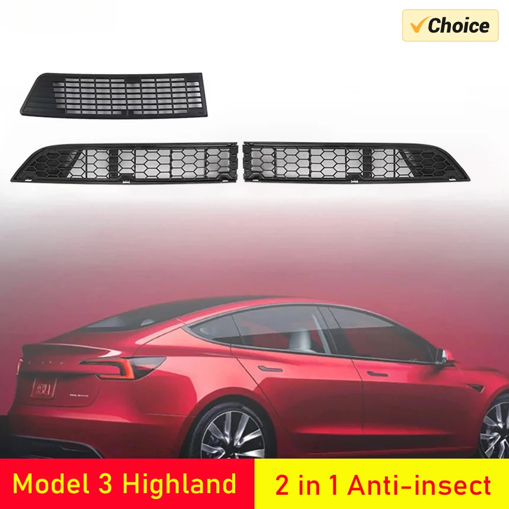 Front Grill Mesh Inserts for Tesla Model 3 Highland 2024 2025 Air Inlet ...