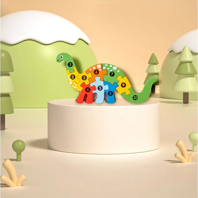 3D-Stereoscopic-Wooden-Puzzle-Cartoon-Dinosaur-Animal-Shape-Color ...