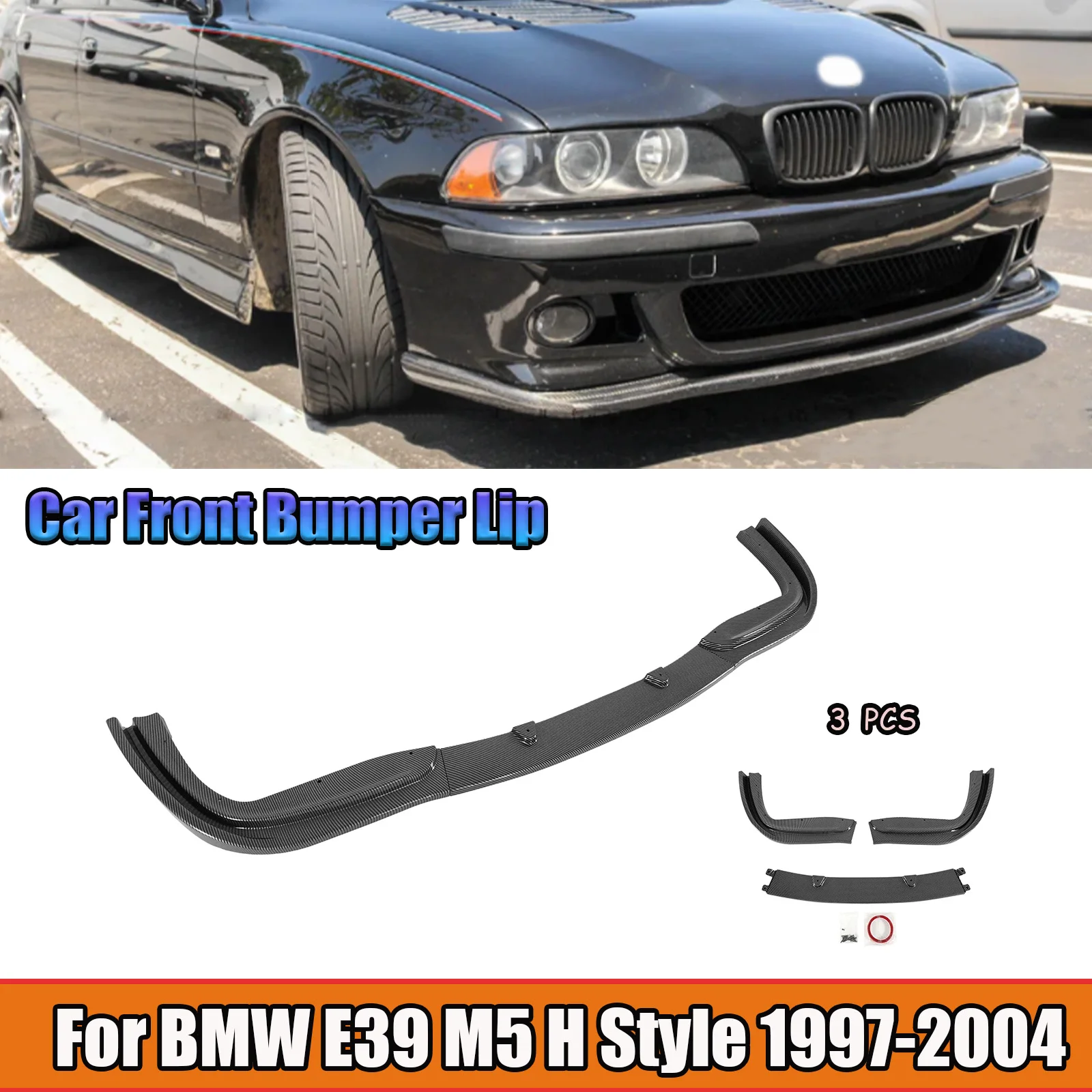 For BMW E39 M5 1997-2004 H Style 3PCS Car Front Bumper Lip Car ...