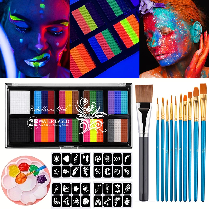 Body Face Painting Kit for Kids Adults,10 Color Face Makeup Palette ...
