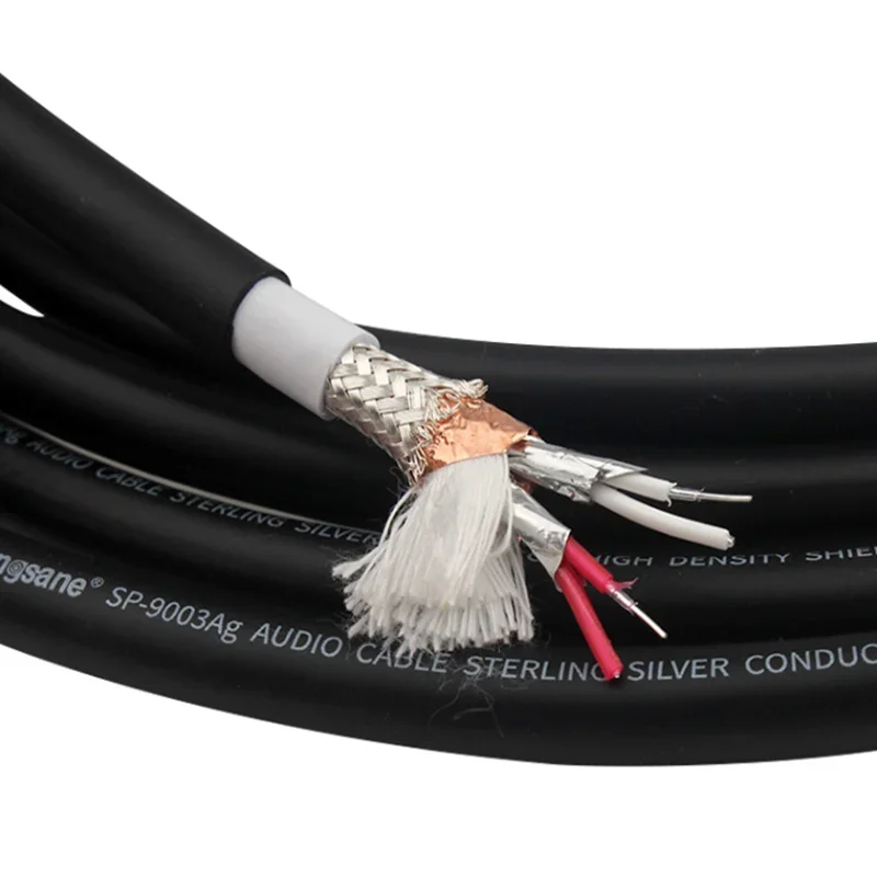 6N Pure Silver Cable RCA Signal Line XLR Balanced Cable 4 Core HiFi ...