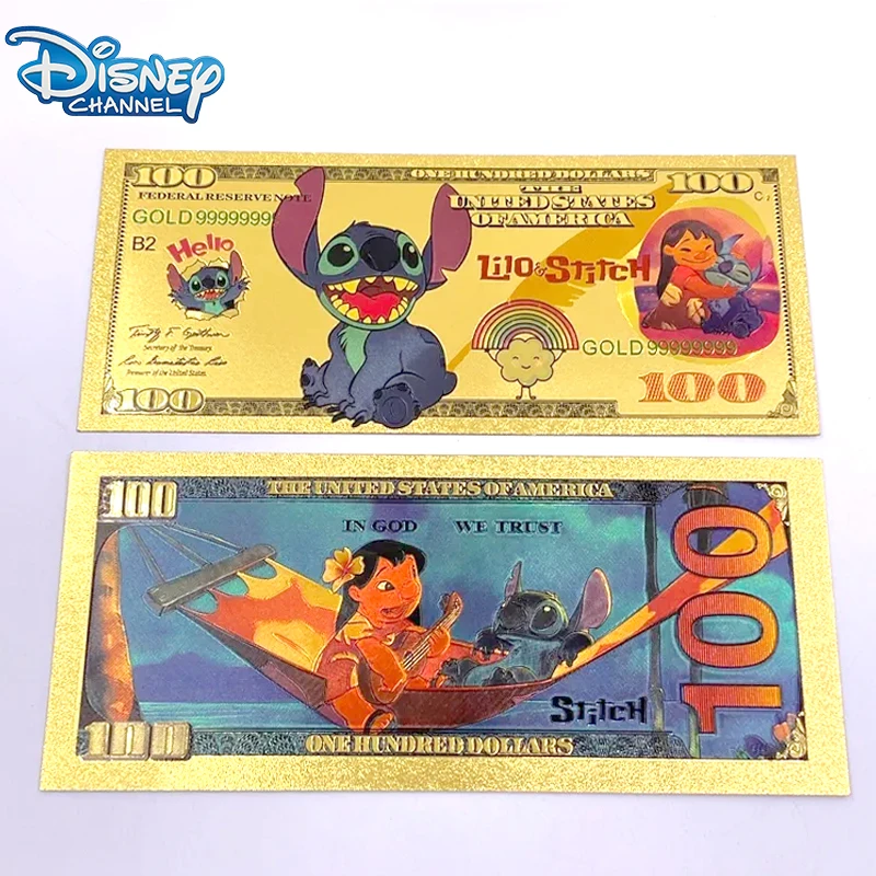 Billet-de-banque-en-feuille-d-or-Disney-Stitch-pi-ce-comm-morative ...
