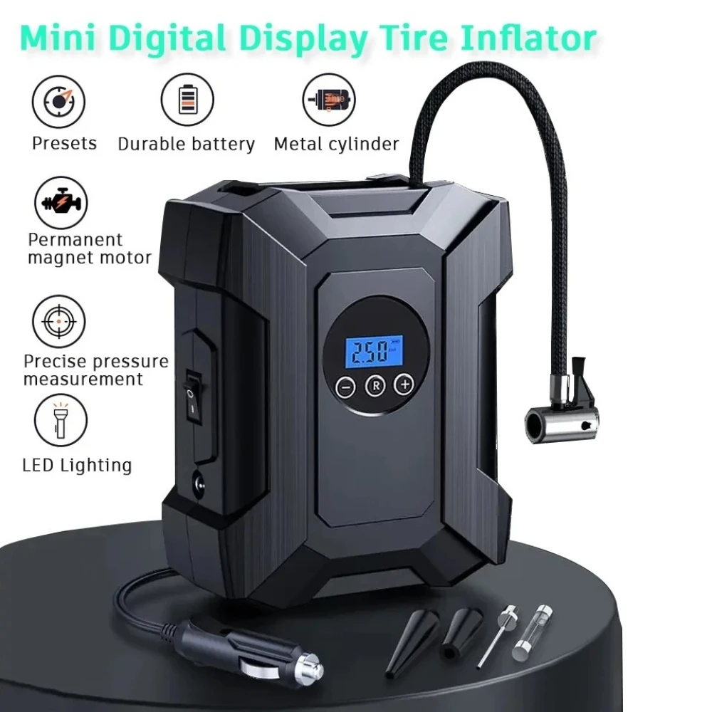 Digital tyre pump for car store